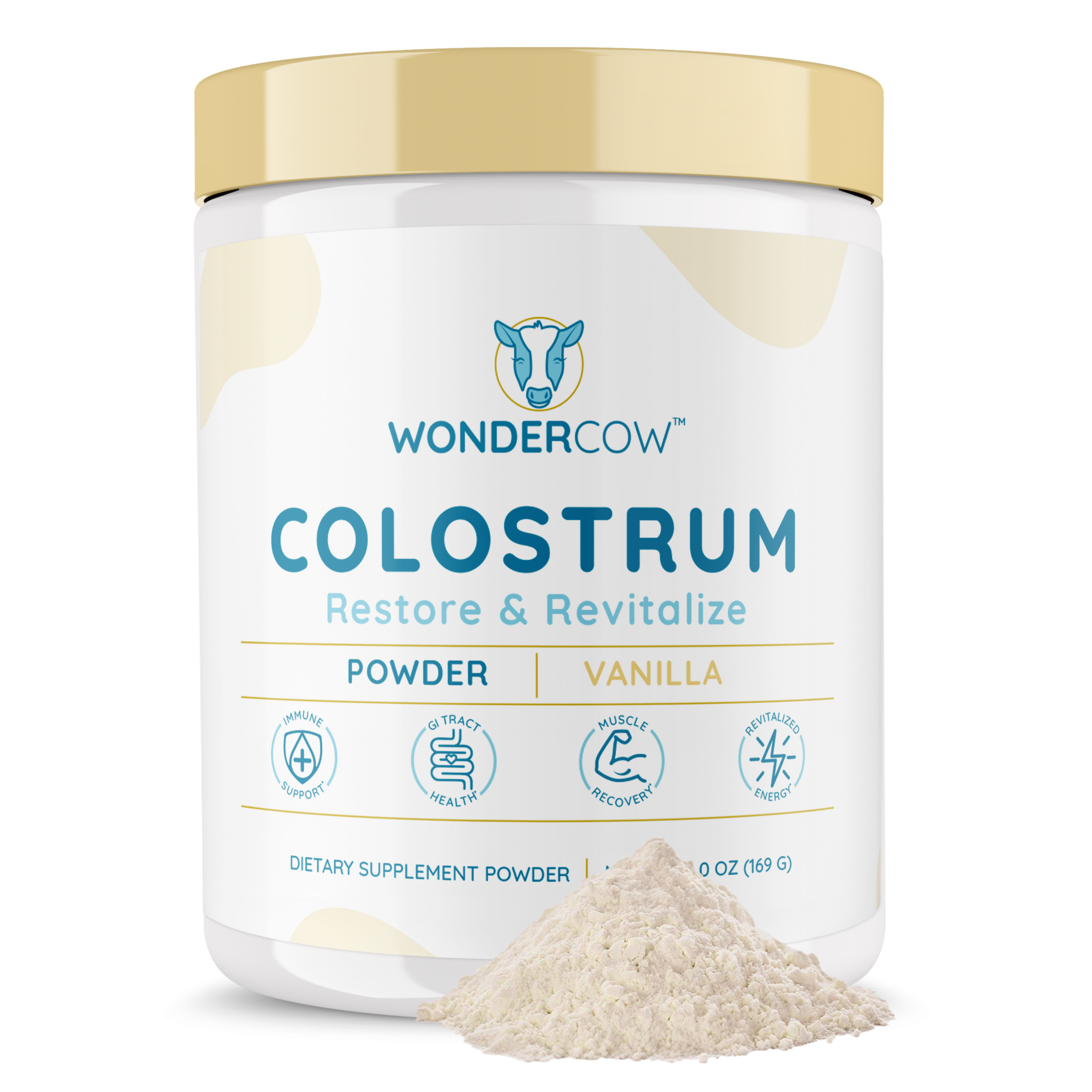 WonderCow Grass-Fed Colostrum Powder — Pure Whole Bovine, 40% IgG, 60 ...