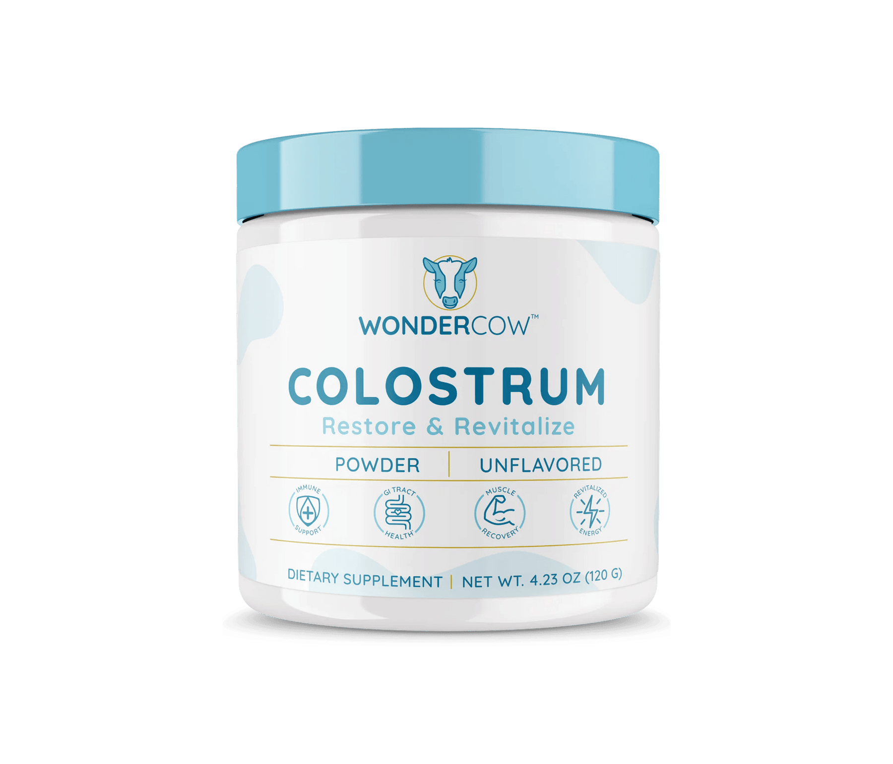 WonderCow Grass-Fed Colostrum Powder — Pure Whole Bovine, 40% IgG, 60 ...